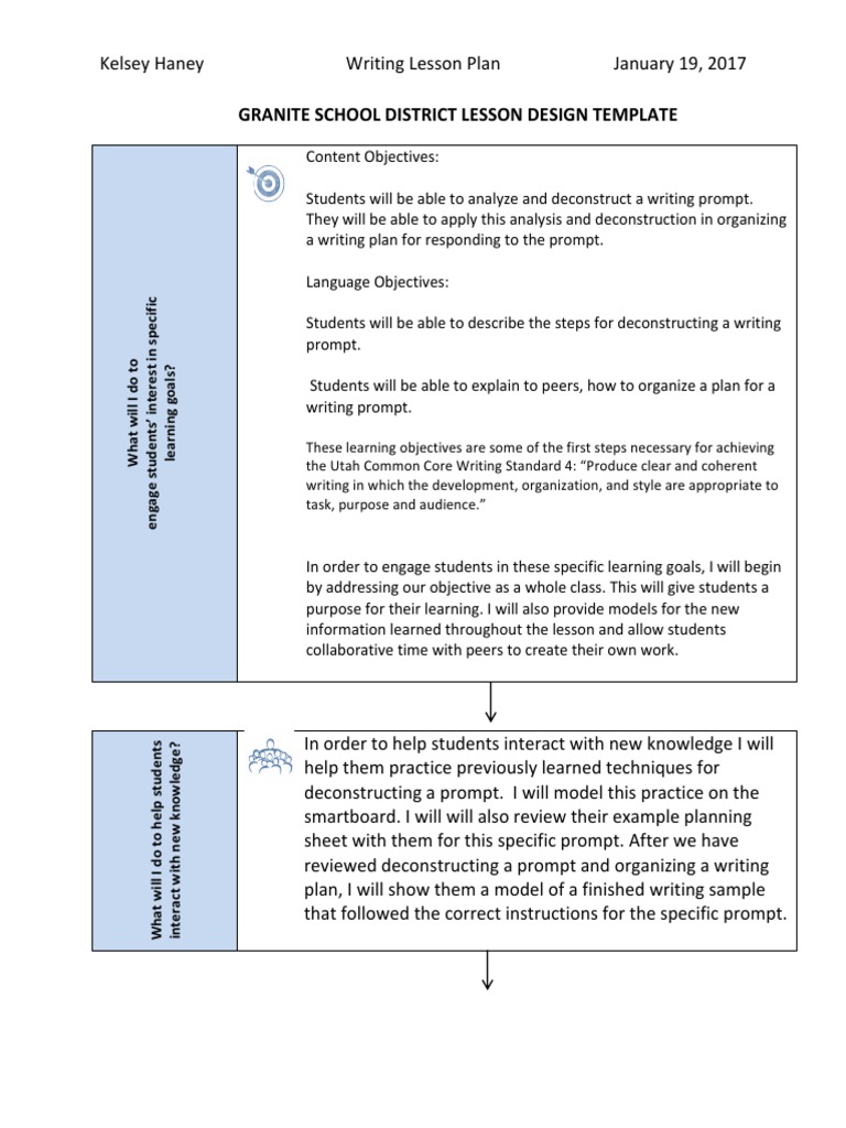 Granite School District Lesson Design Template | Lesson Plan ...