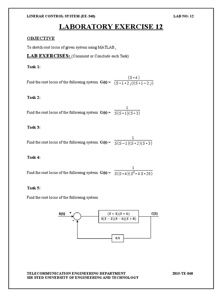 Laboratory Exercise 12: Lab Exercises | PDF