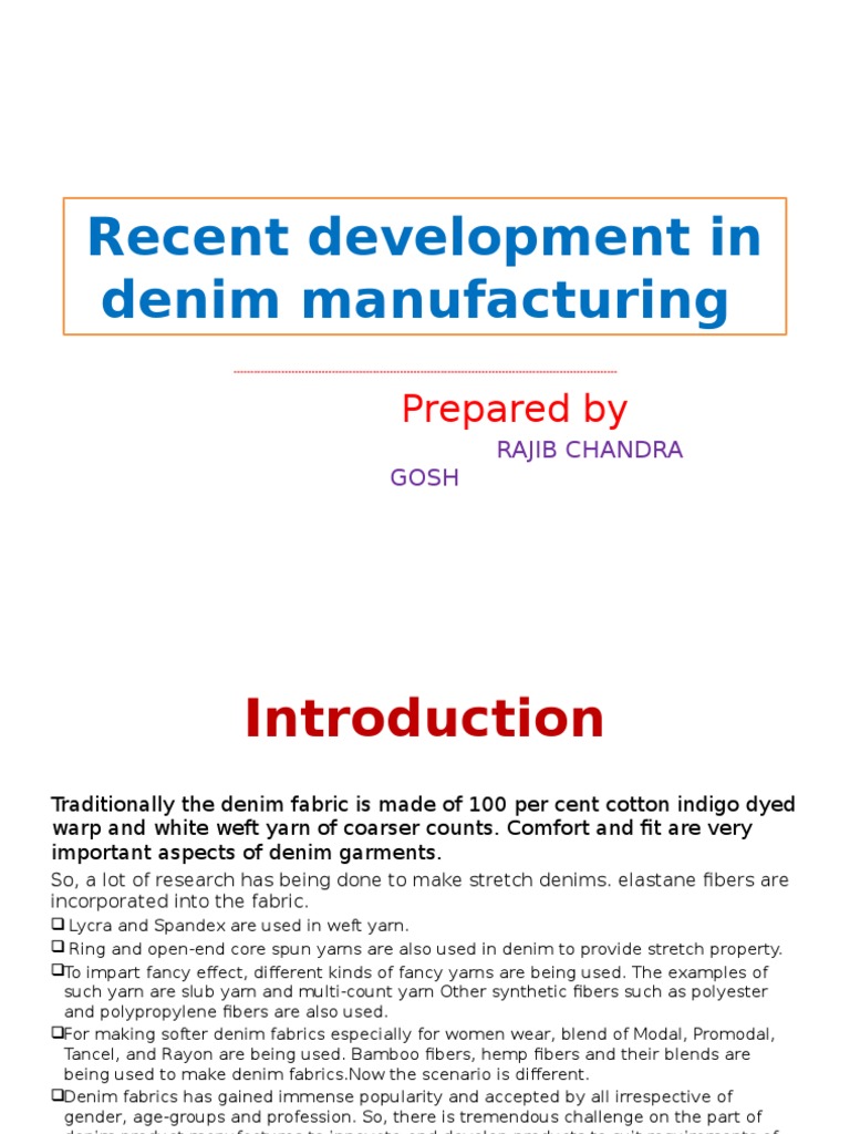 Innovations in Denim Fabric Production | PDF | Weaving | Loom