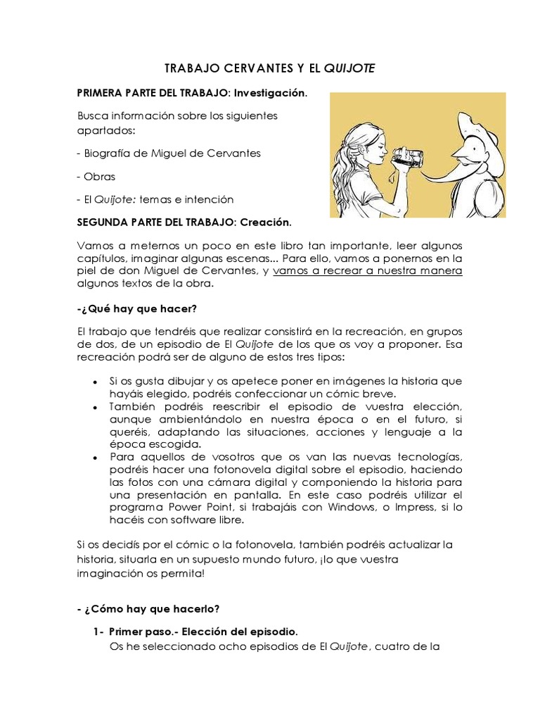 Trabajo Cervantes y El Quijote | PDF | Don Quijote | Miguel De Cervantes