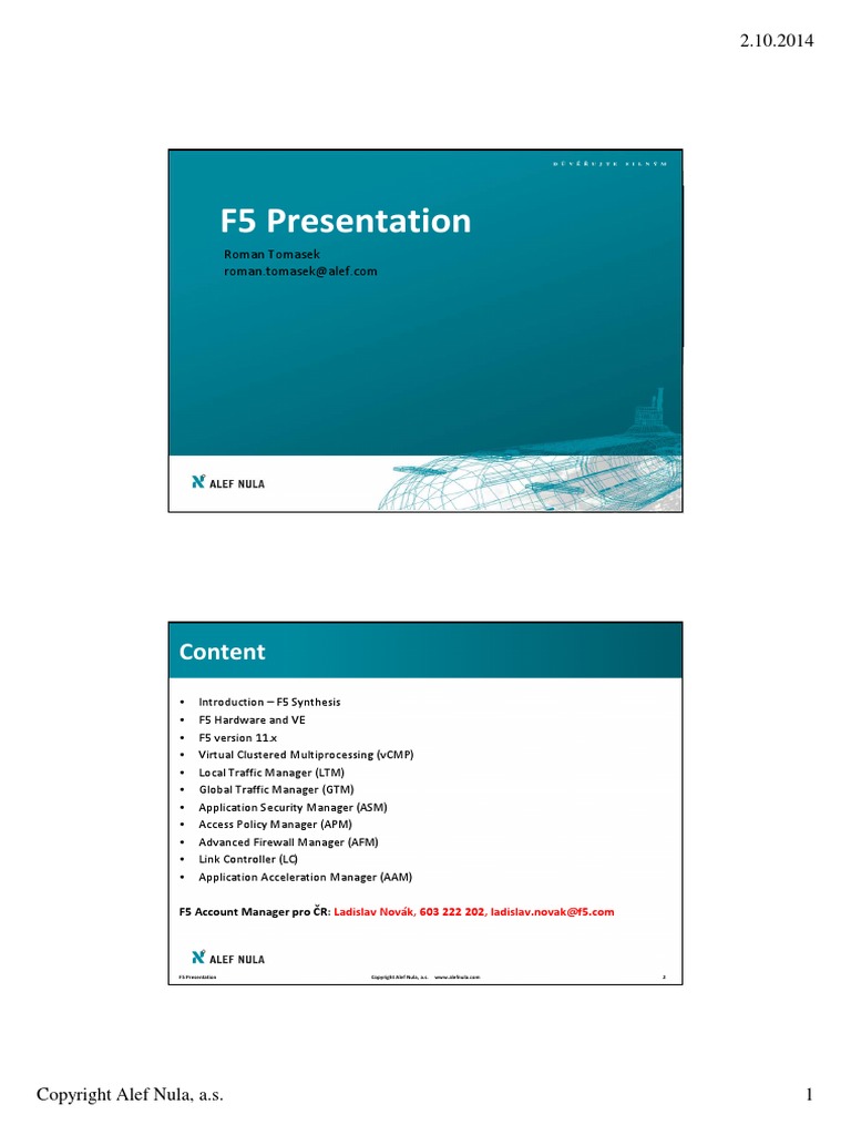 F5 Presentation: Content | Download Free PDF | Computer Networking ...