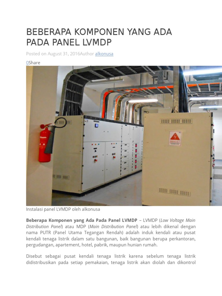 Komponen Utama Panel LVMDP | PDF
