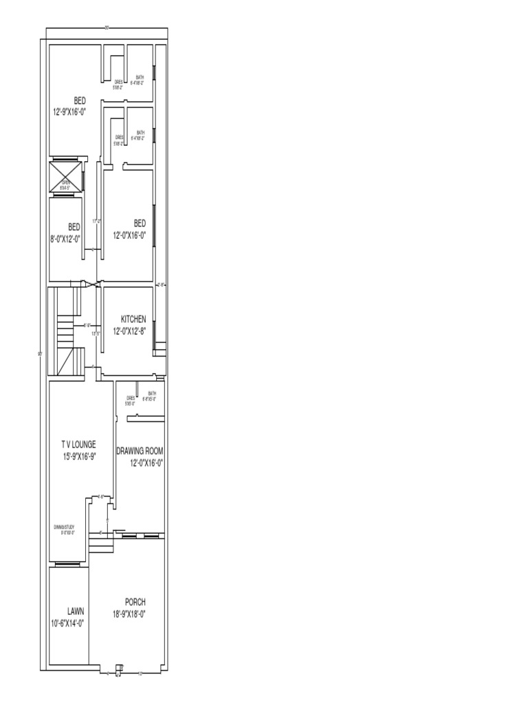 30x90 Feet House Plan Layout | PDF