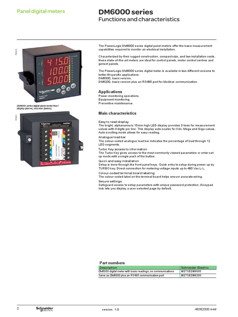 DM6000 Series - Catalogue | PDF | Root Mean Square | Voltage