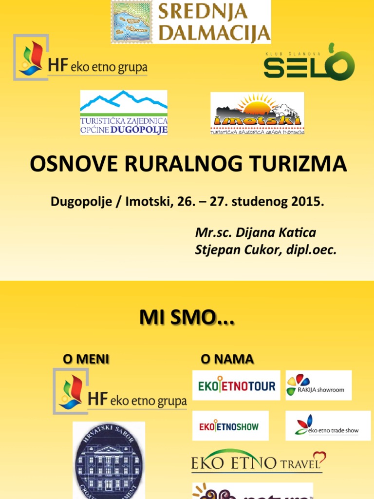 01 Osnove Ruralnog Turizma. | PDF