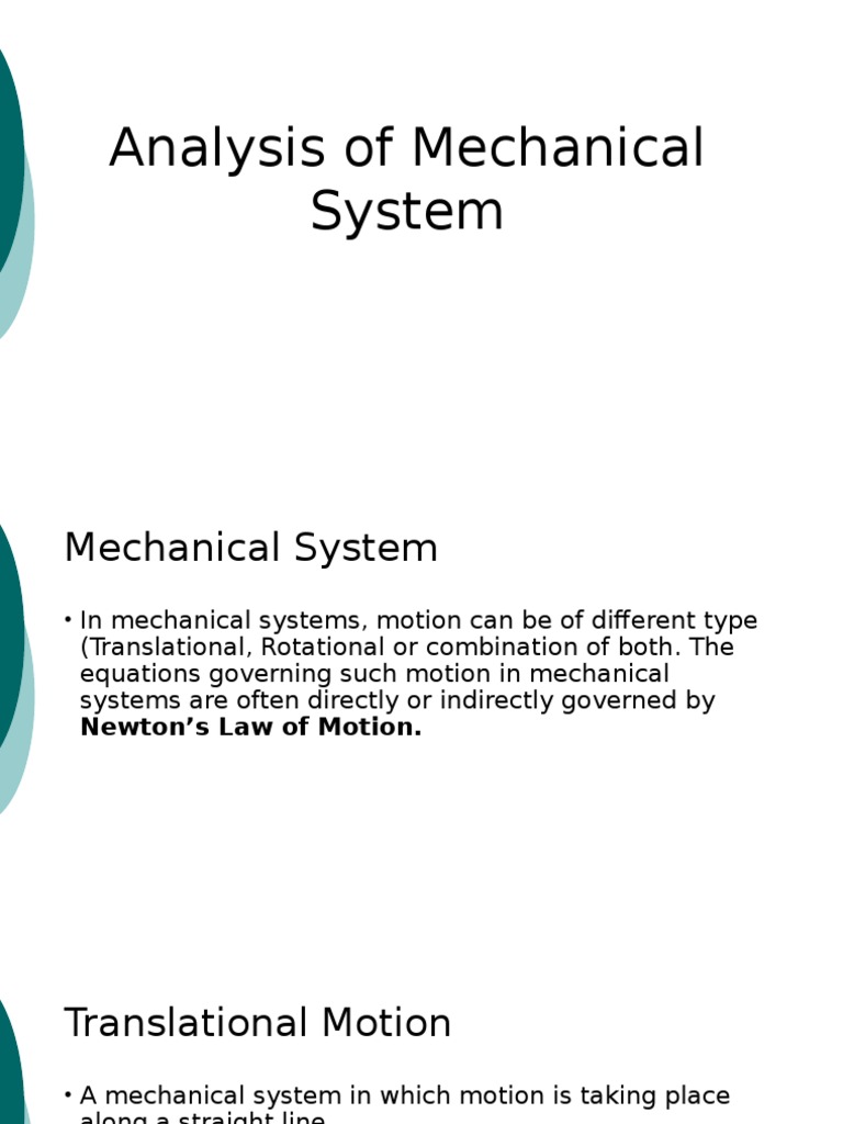 Analysis of Mechanical System | PDF | Acceleration | Force