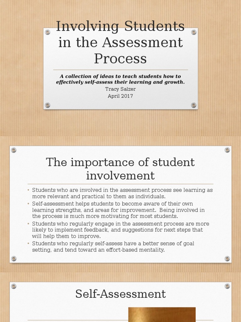 Goal 3 Involving Students in The Assessment Process | PDF | Educational ...