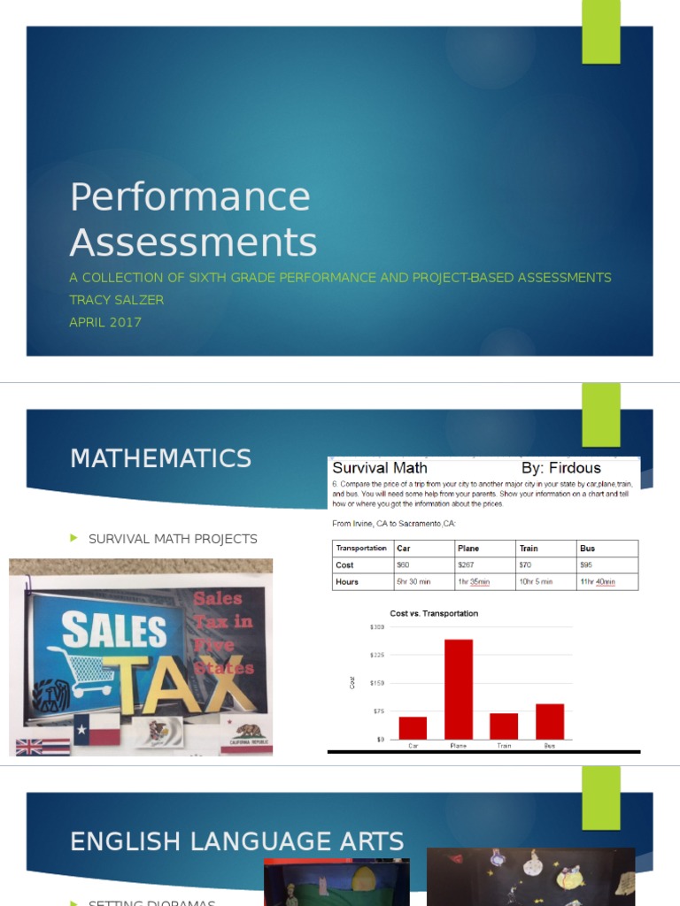 Goal 3-A Collection of Performance and Project Based Assessments | PDF ...
