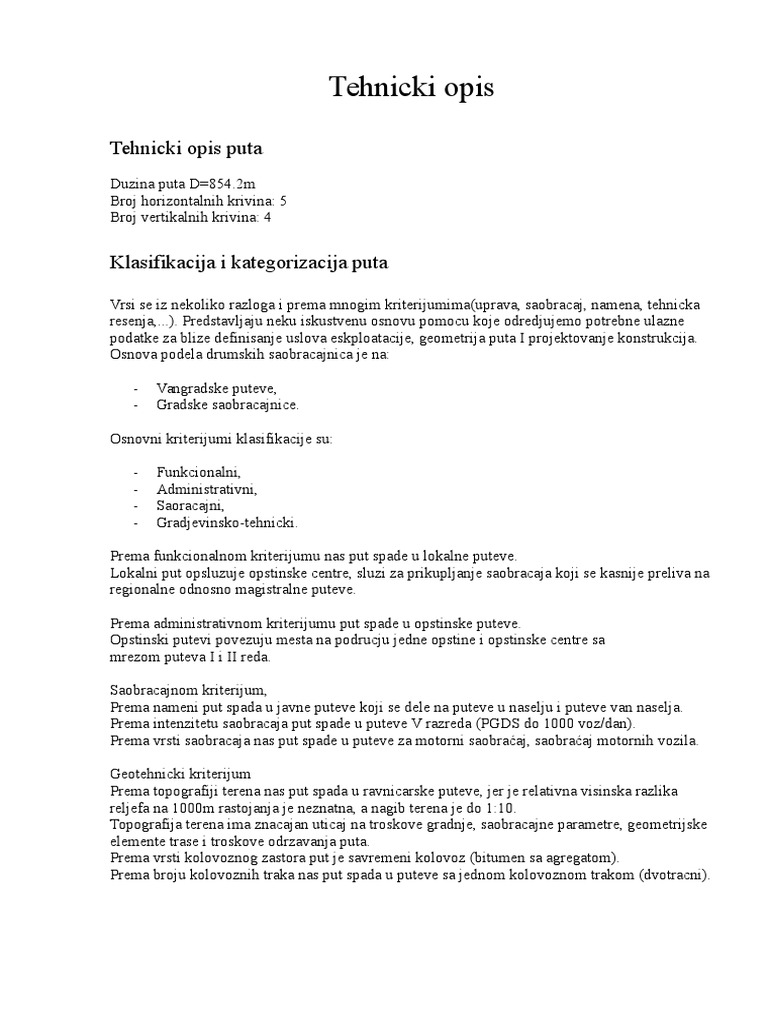 Tehnicki Opis | PDF