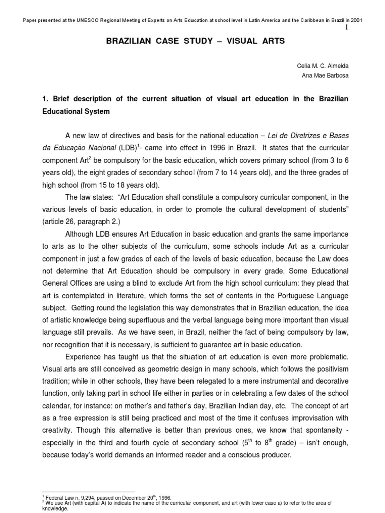 Brazilian Case Study - Visual Art | PDF | Visual Arts Education ...