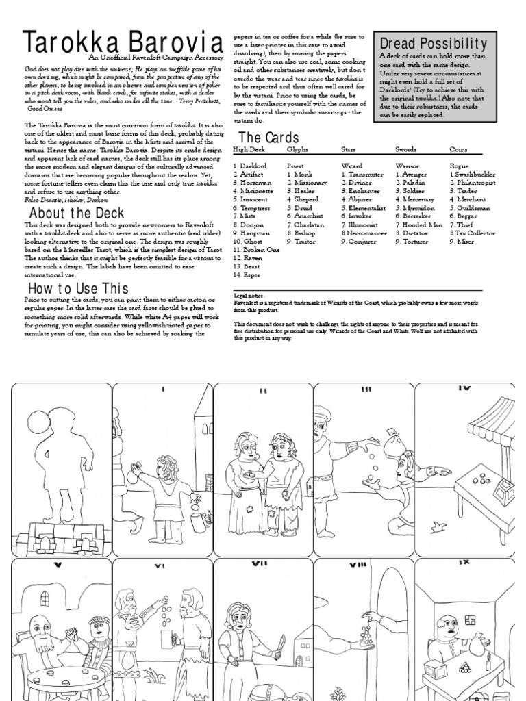 Tarokka Deck Guide for Ravenloft | PDF | Playing Cards | Leisure