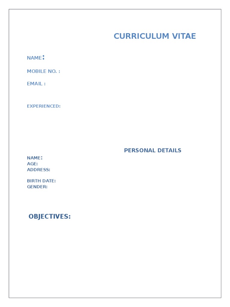 Sample CV | PDF