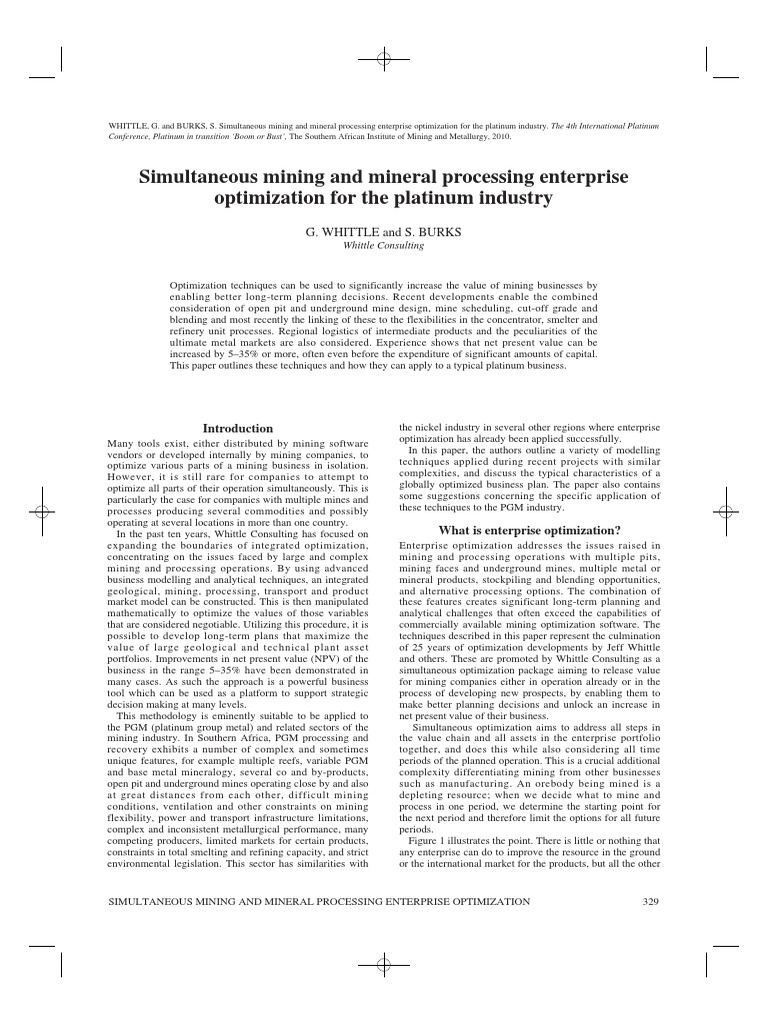 329-338_Whittle.pdf | Mining | Net Present Value