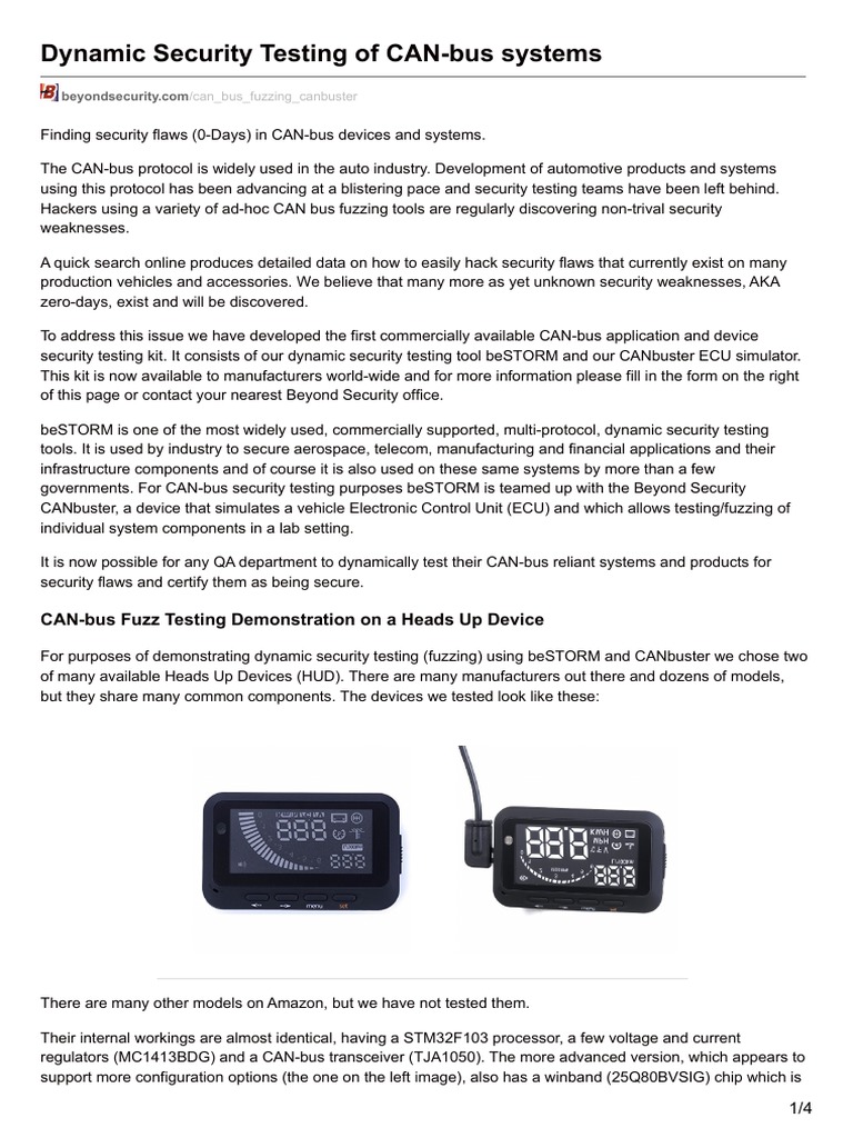 Dynamic Security Testing of CAN-bus Systems | PDF | Electrical ...