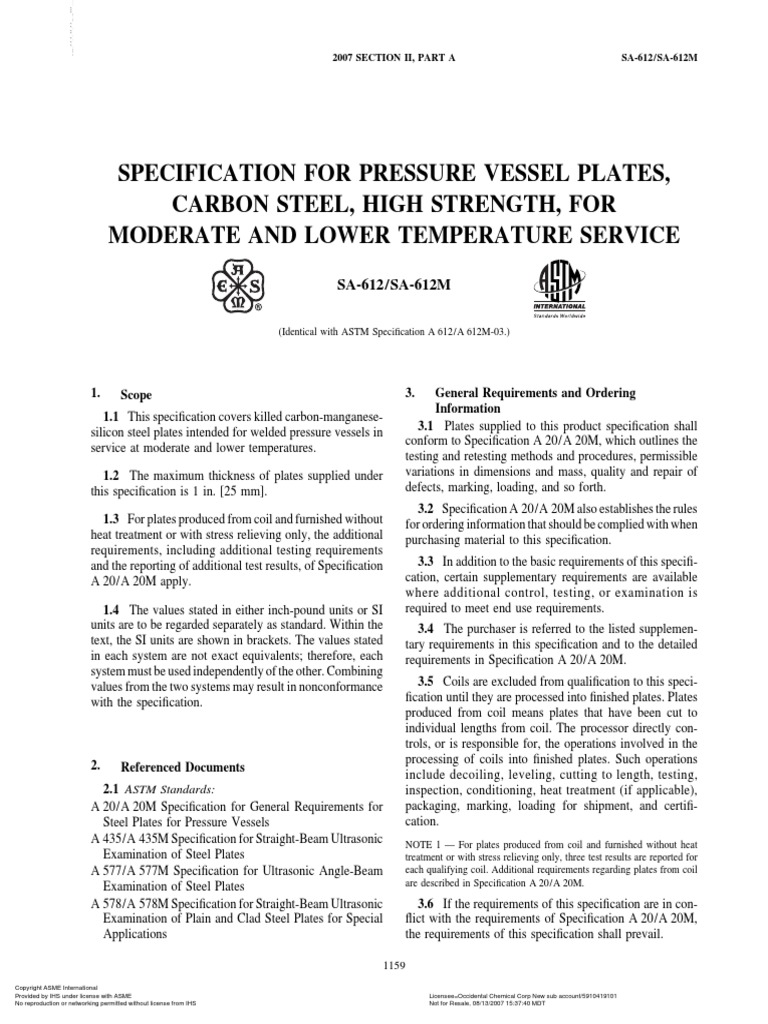 Asme Section II A-2 Sa-612 Sa-612m | PDF | Structural Steel ...
