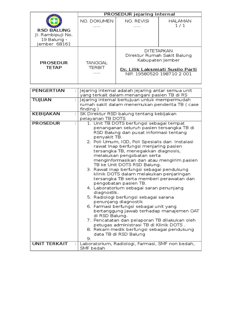 SOP Jejaring Internal | PDF