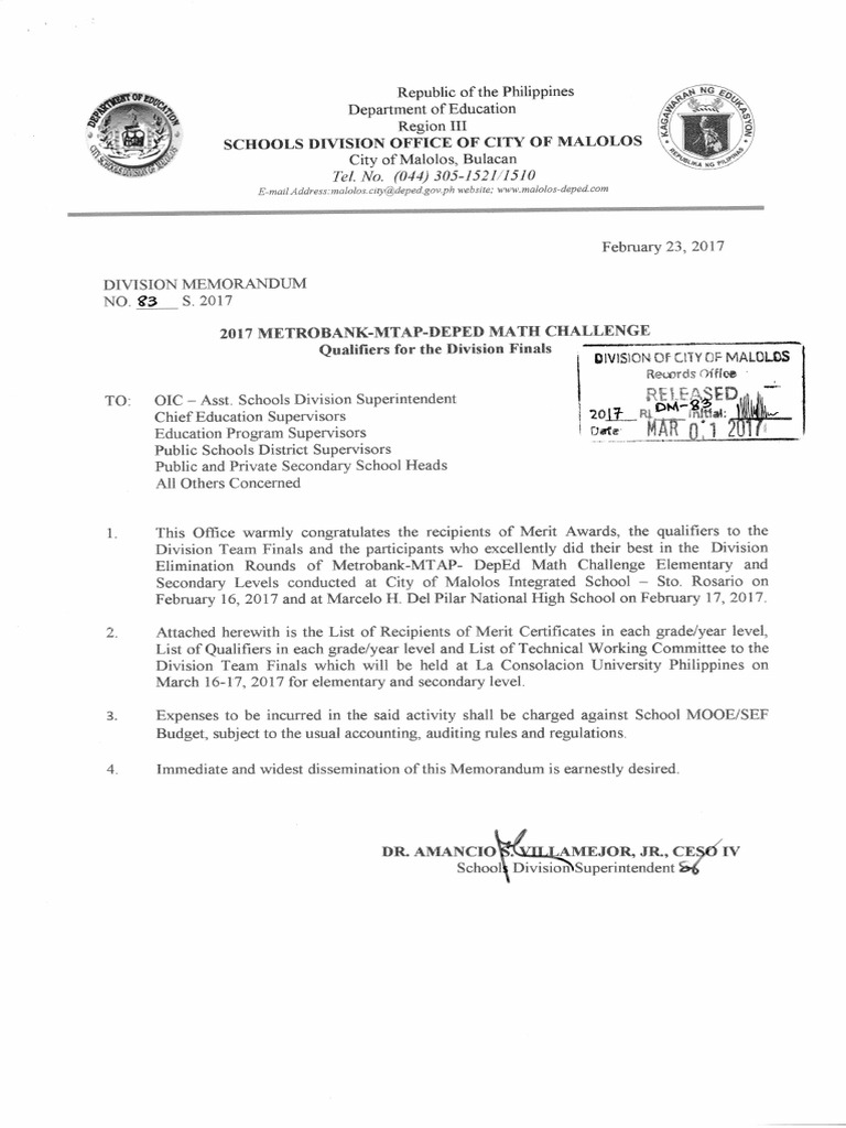 Metrobank-MTAP Math Challenge Results | PDF