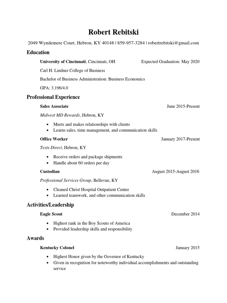 Robert Rebitski: Profile Overview | PDF