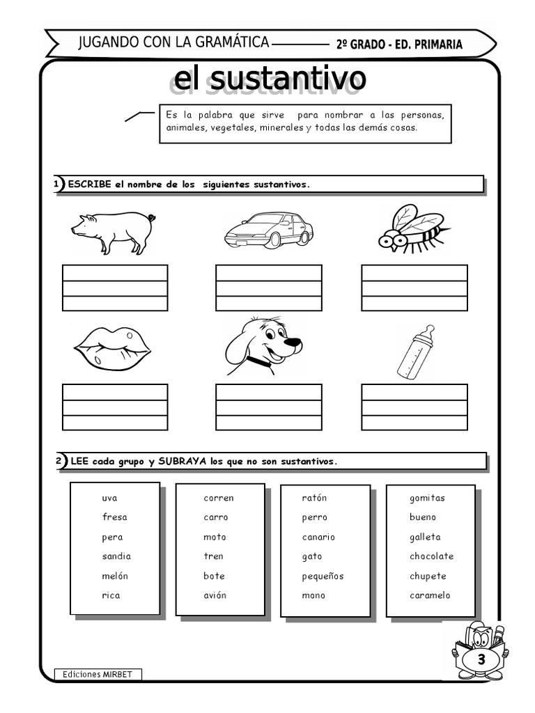 Hojas De Trabajo Sobre Sustantivos Comunes Y Propios Ficha De