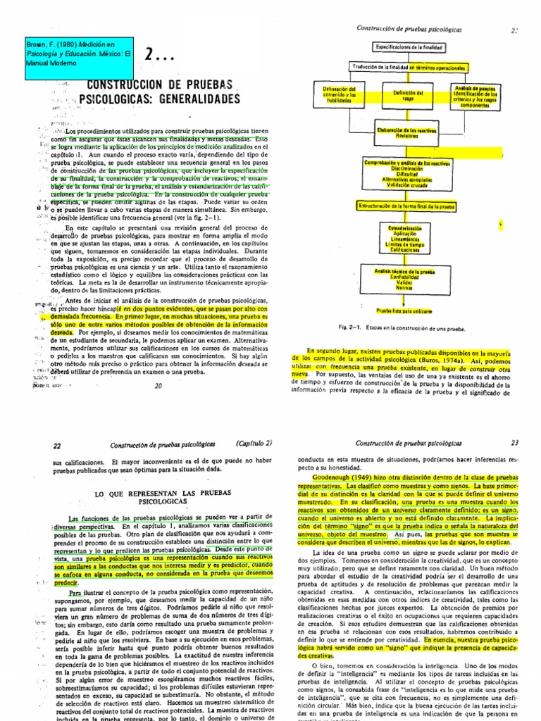 22 - Brown - Construccion de Pruebas Psicologicas | Descargar gratis PDF | Comportamiento ...