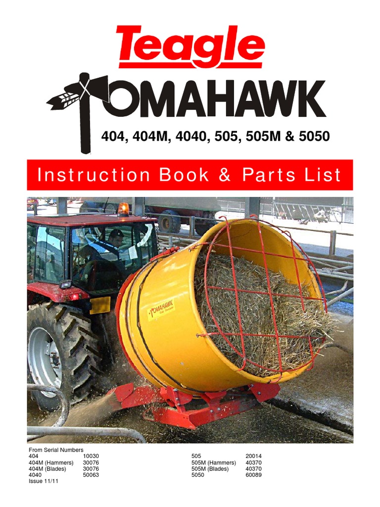 Teagle Tomahawk Common Backplate 404 404m 4040 505 505m 5050 Issue 1111 | PDF | Tractor | Clutch