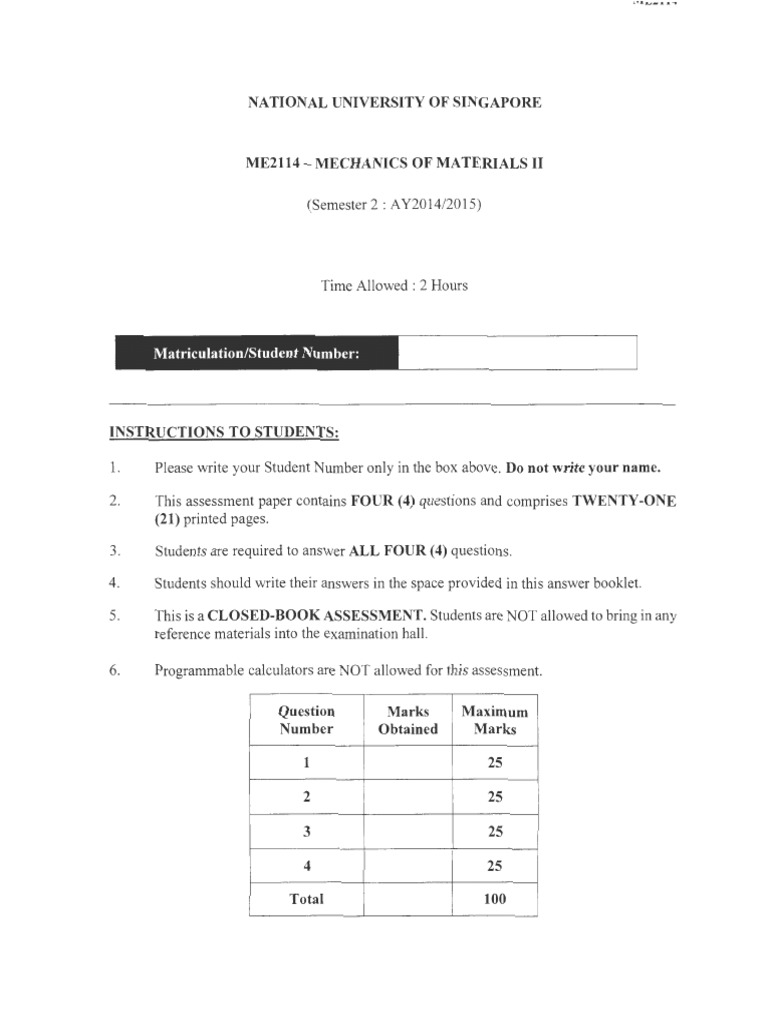 ME2114-2014-15 Solutions | PDF | Building Engineering | Physics