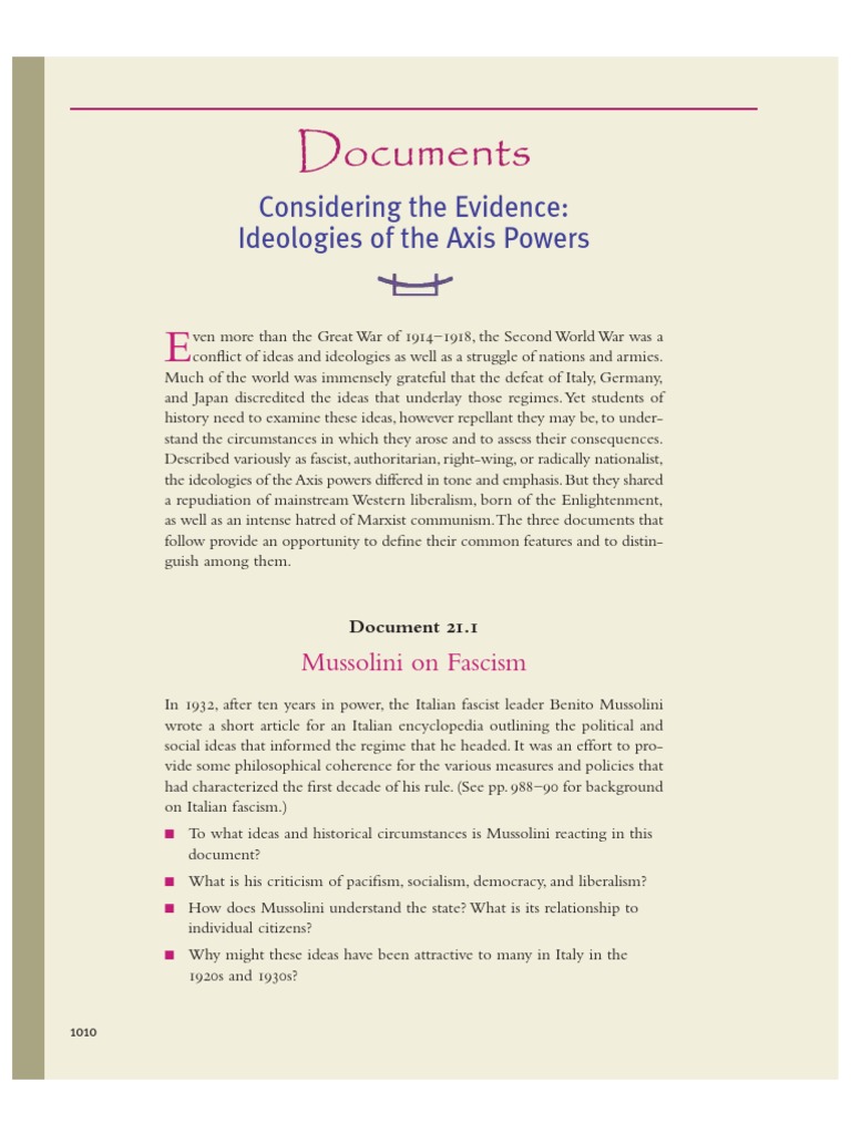 Ideologies of The Axis Powers | PDF | Kingdom Of Italy | Adolf Hitler