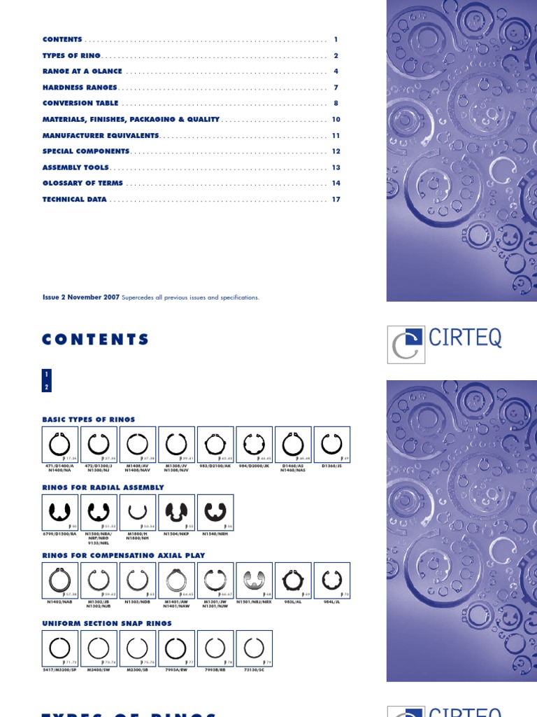 Cirteq Seeger Circlip Catalogue PDF | Bearing (Mechanical) | Stainless ...
