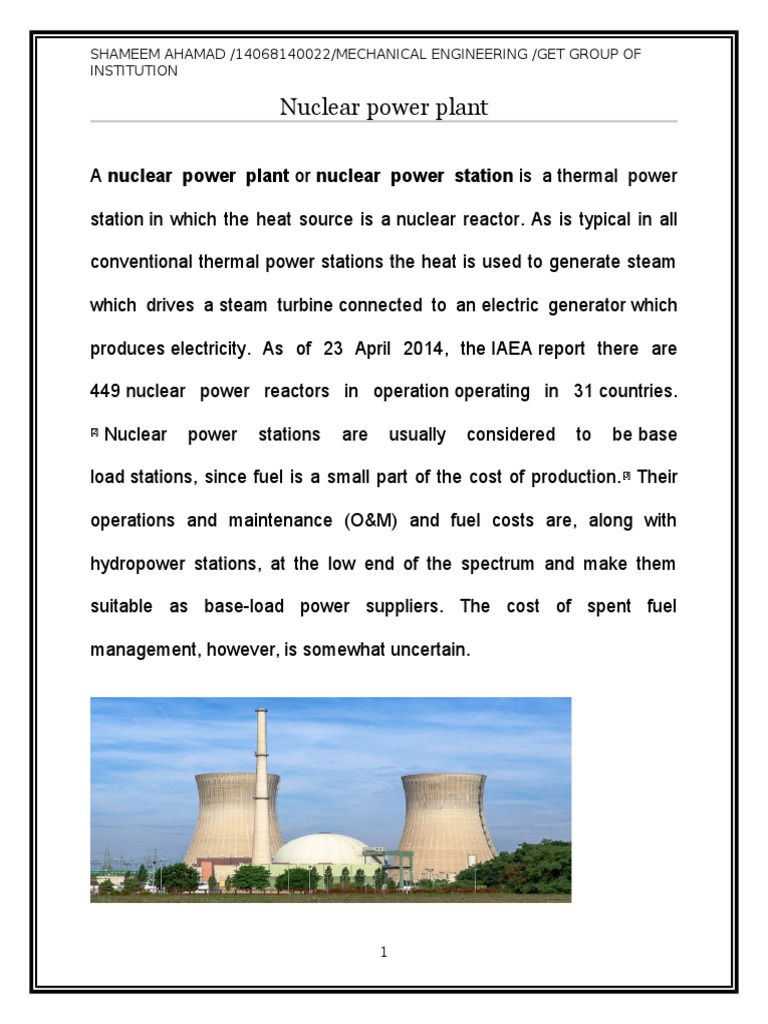 Nuclear Power Plant | PDF