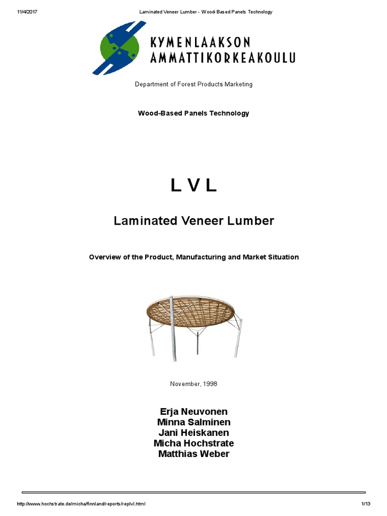 Laminated Veneer Lumber Overview | PDF | Lumber | Plywood