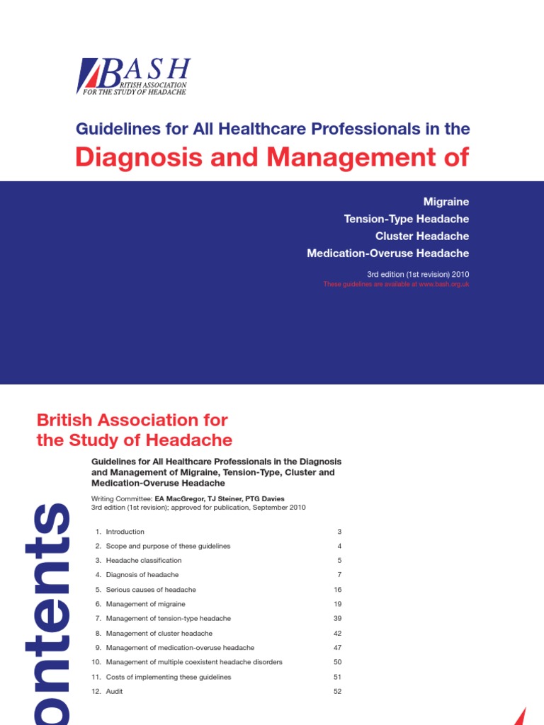 BASH Guidelines Update 2 - v5 1 Indd PDF | PDF | Headache | Migraine