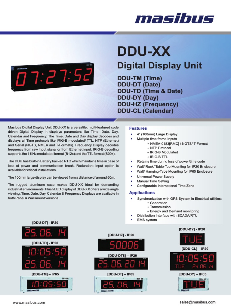 Masibus DDU-XX Digital Display Unit | PDF | Electrical Connector | Data ...
