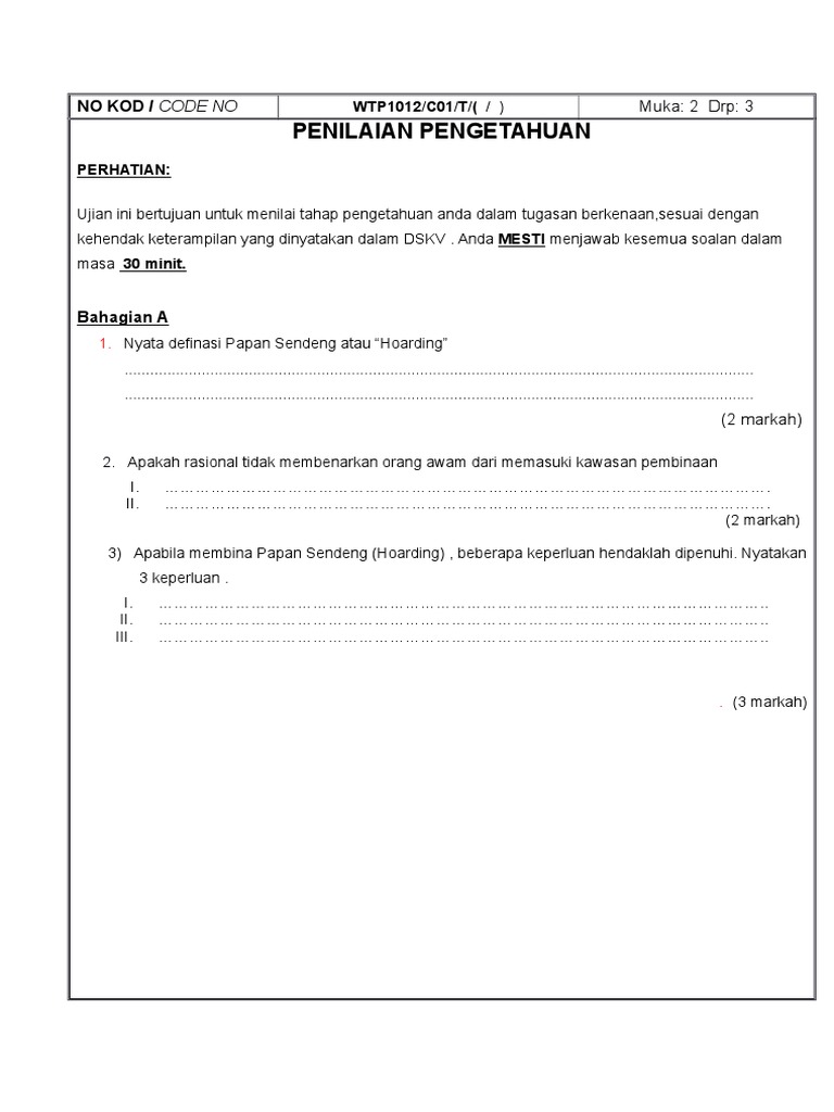 Test Hoarding Kosong | PDF