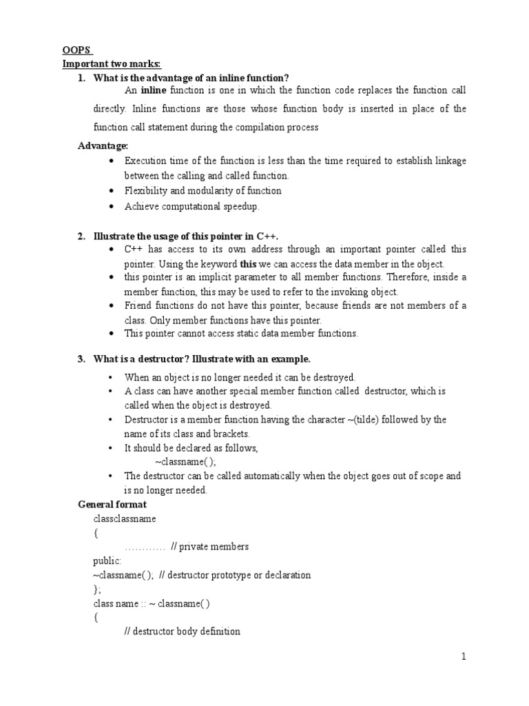 Oops Imp 2m Pdf Class Computer Programming Method Computer Programming