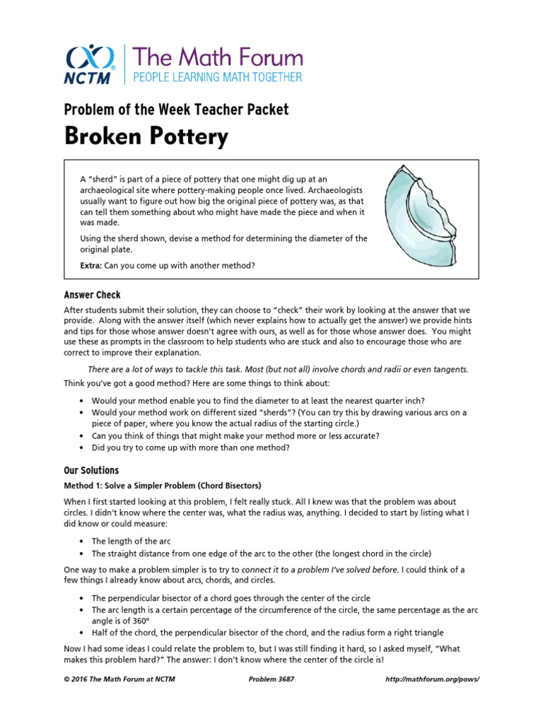 Math Forum Sample Geometry Packet | PDF | Circle | Perpendicular