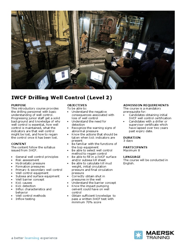 Iwcf Level 2 Well Control Course Pdf Cognitive Science Learning