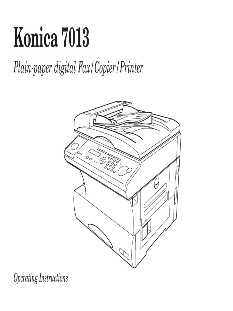 Konica 7013: Plain-Paper Digital Fax/Copier/Printer | PDF | Fax ...