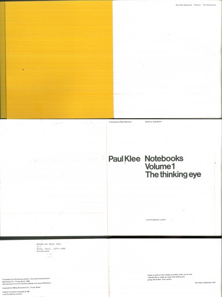Paul Klee Notebooks Vol 1 The Thinking Eye | PDF