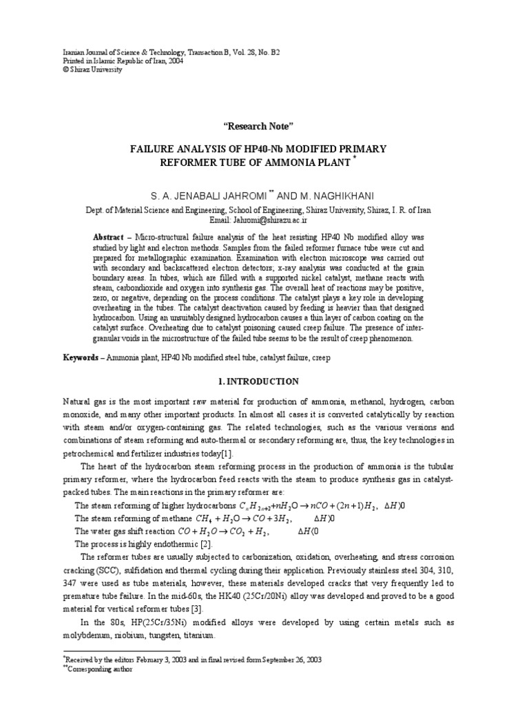 Reformer Tubes | PDF | Catalysis | Microstructure