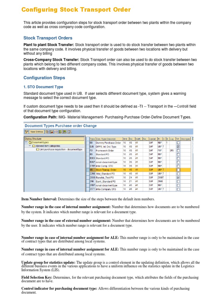 Configuring Stock Transport Orders | PDF | Invoice | Stocks