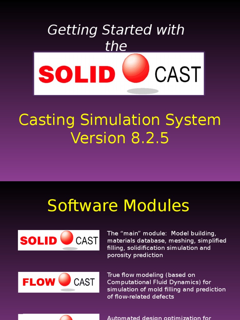 SOLIDCast Simulation Overview Guide | PDF | Casting (Metalworking ...