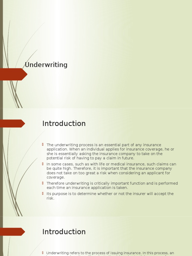 Importance of Underwriting in Insurance | PDF | Underwriting | Insurance