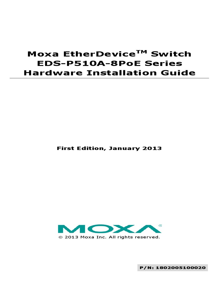 Moxa EDS-P510A-8PoE Installation Guide | PDF | Electrical Wiring ...