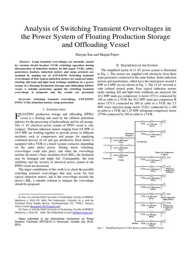Analysis of Switching Transient Overvoltages in The Power System of ...