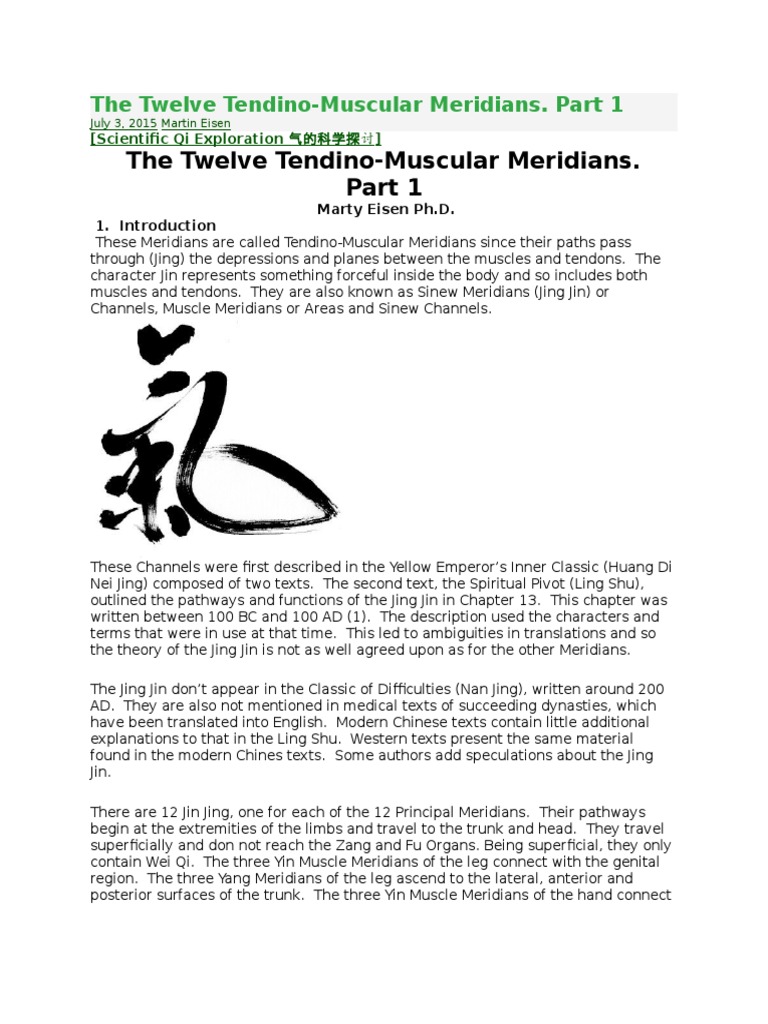 The Twelve Tendino-Muscular Meridians. Part 1 | PDF | Meridian (Chinese ... The Twelve Tendino-Muscular Meridians. Part 1 | PDF | Meridian (Chinese ...