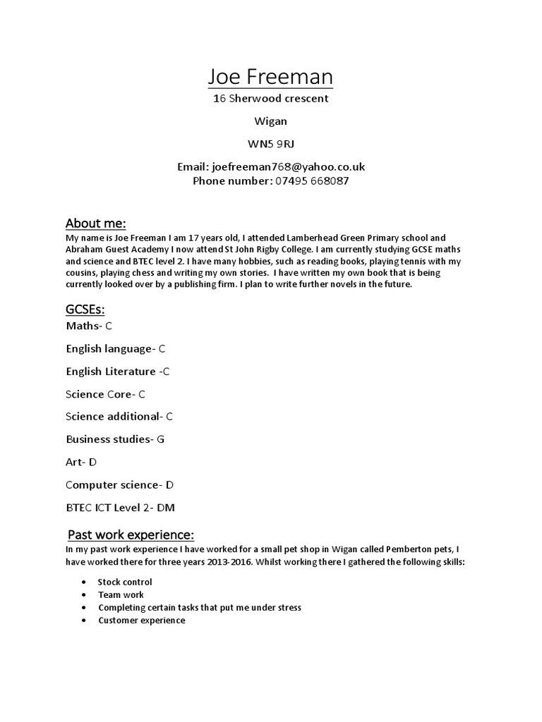 Joe Freeman: Profile and Background | PDF