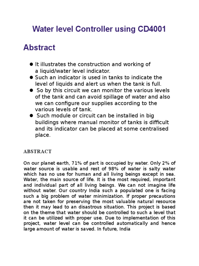 Water Level Indicator | PDF