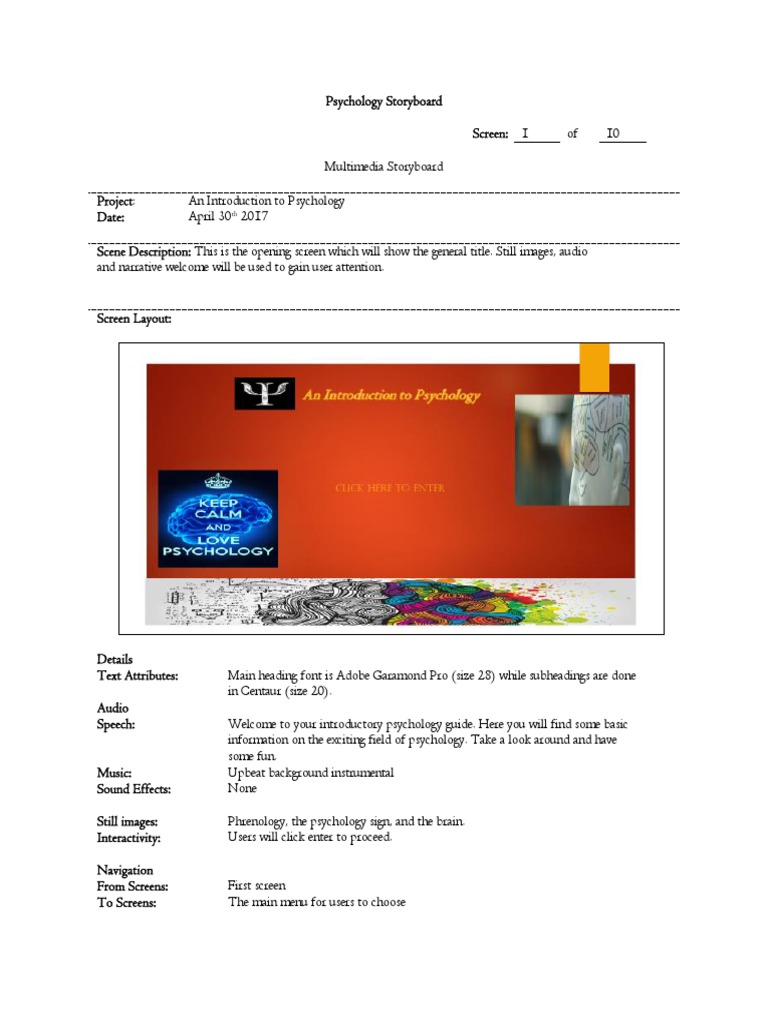 Psychology Storyboard | PDF | Behaviorism | Multimedia