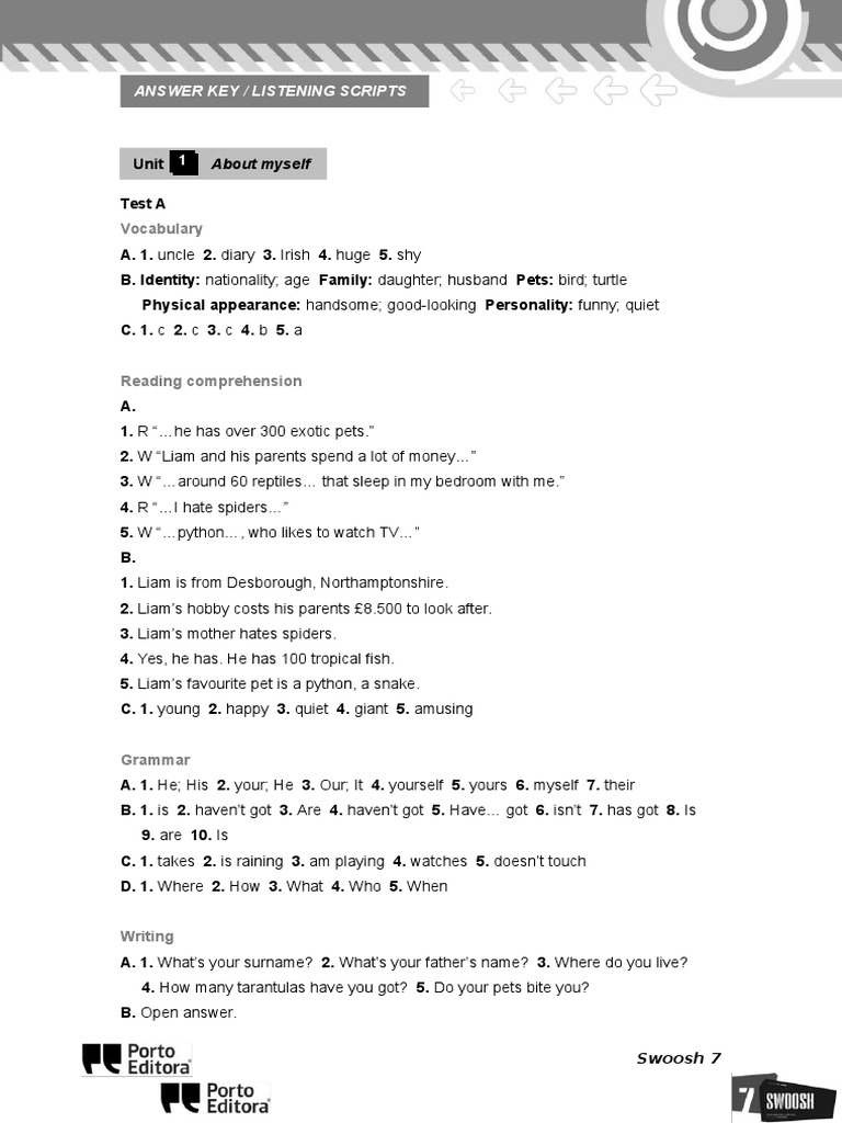 Tests Answer Key Scripts | PDF | Leisure