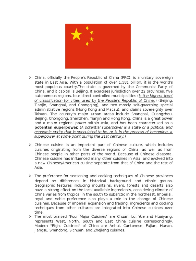 Of Classification For Cities Used by The People's Republic of China ...